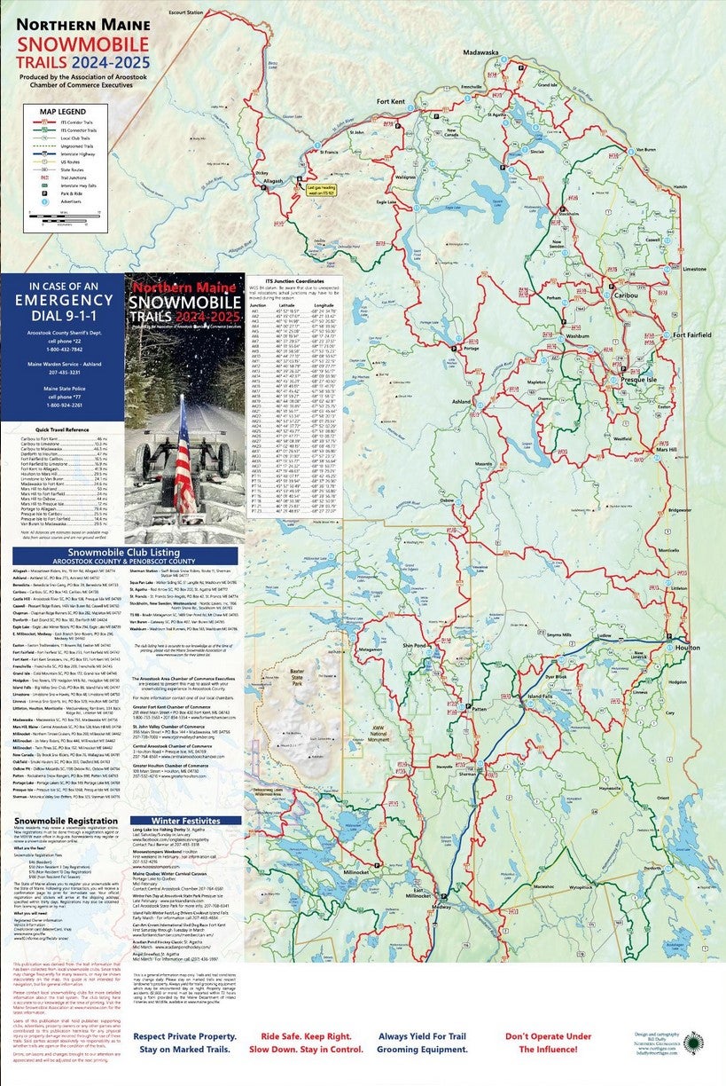 Northern Maine Snowmobile Trail Map (2024-2025) | Madawaska Snowmobile Club